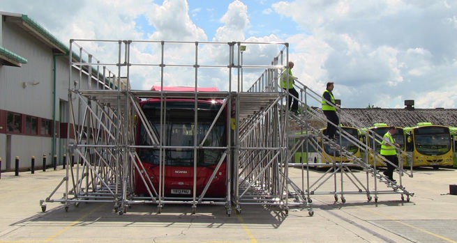 Bespoke Mobile Work Platforms for Bus Maintenance - Kee Safety